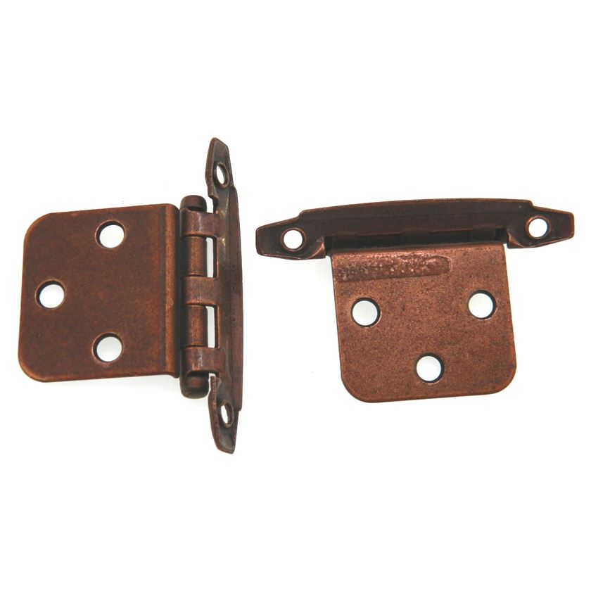 Pair Amerock Antique Copper Variable Overlay Hinges Non Self Closing B