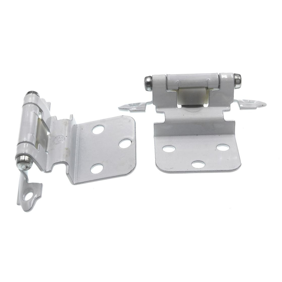Pair of Amerock White Self-Closing 3/8" Inset Face Mount Cabinet Hinge ...