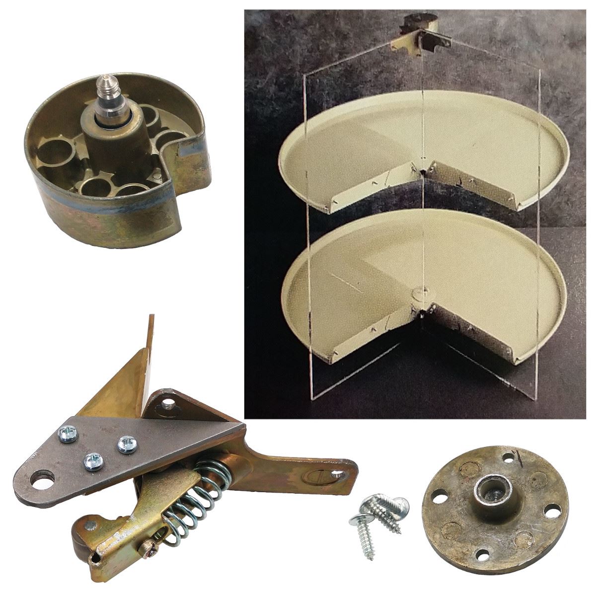 Amerock Pie-Cut 24" Lazy Susan 2 Tier Door Mount Steel Shelf Almond 11 ...