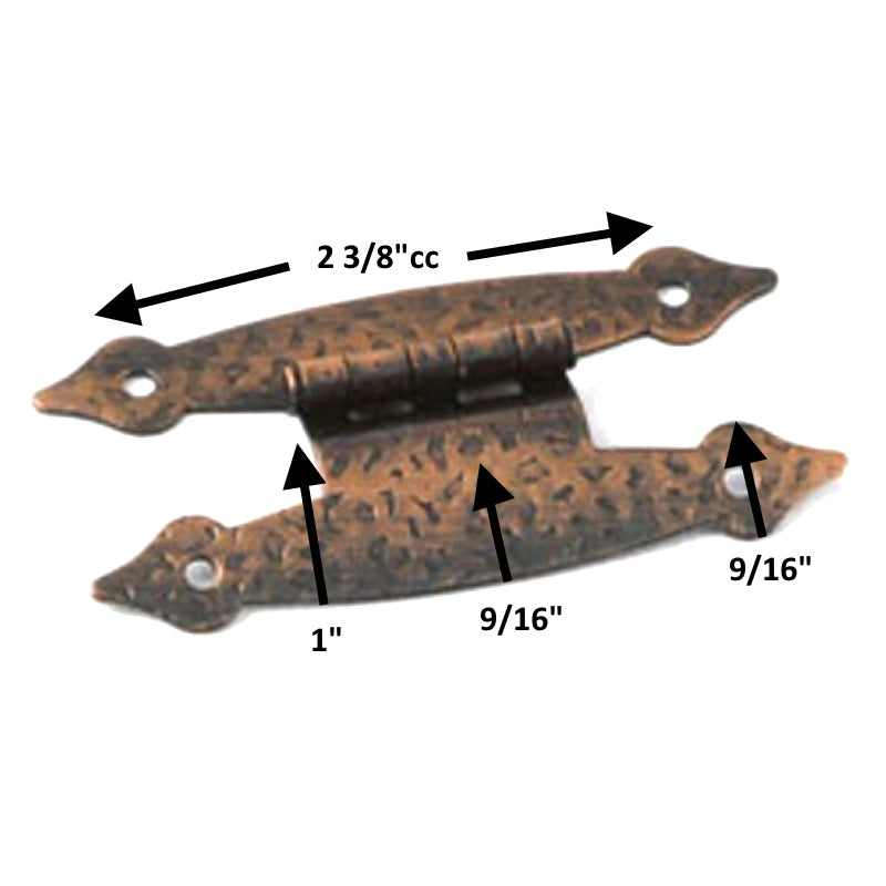 Pair of Laurey 3/8" Offset Antique Copper Colonial Cabinet "H" Hinges ...