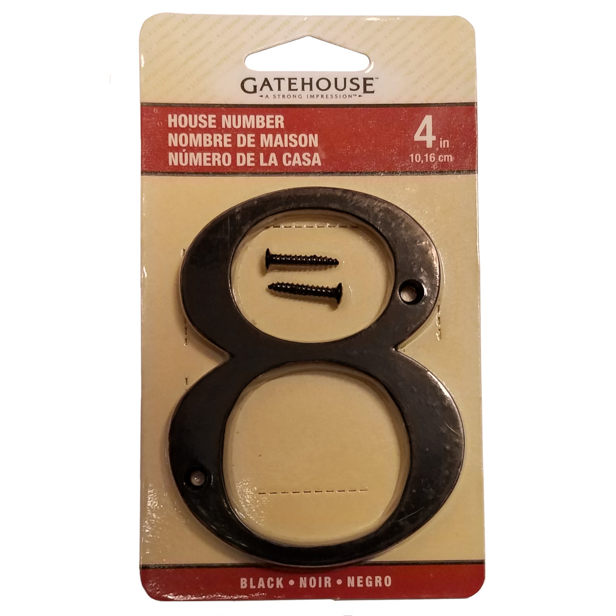 Gatehouse 4 Inch Bold Black House Address Number 8, Flush Mount ...