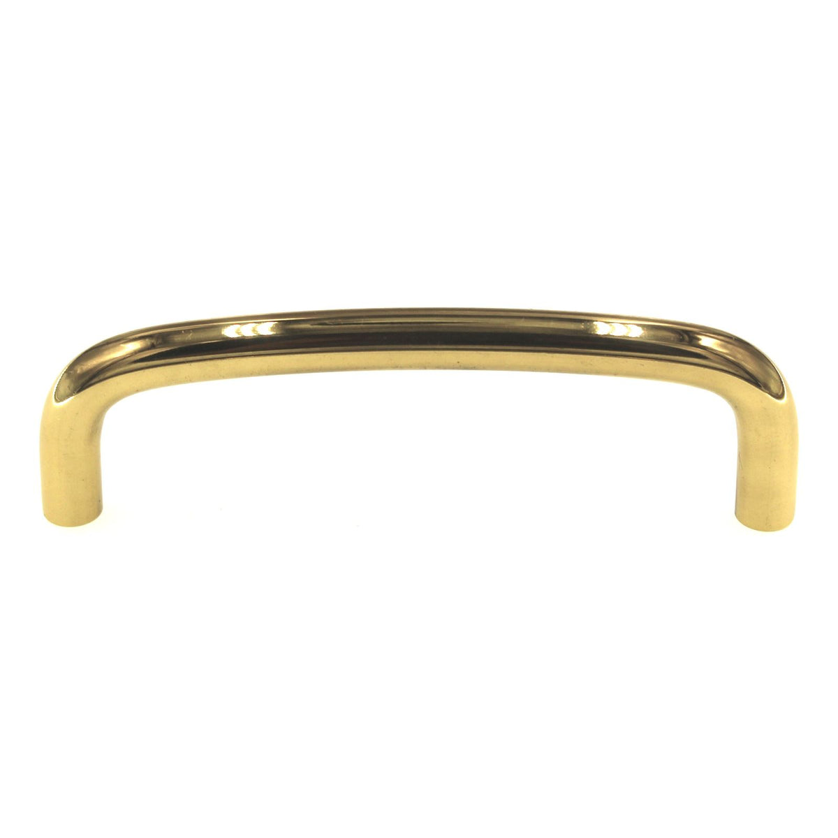 Ultra Hardware 3 1/2" Ctr. Solid Brass Curved Wire Pull Polished Brass ...