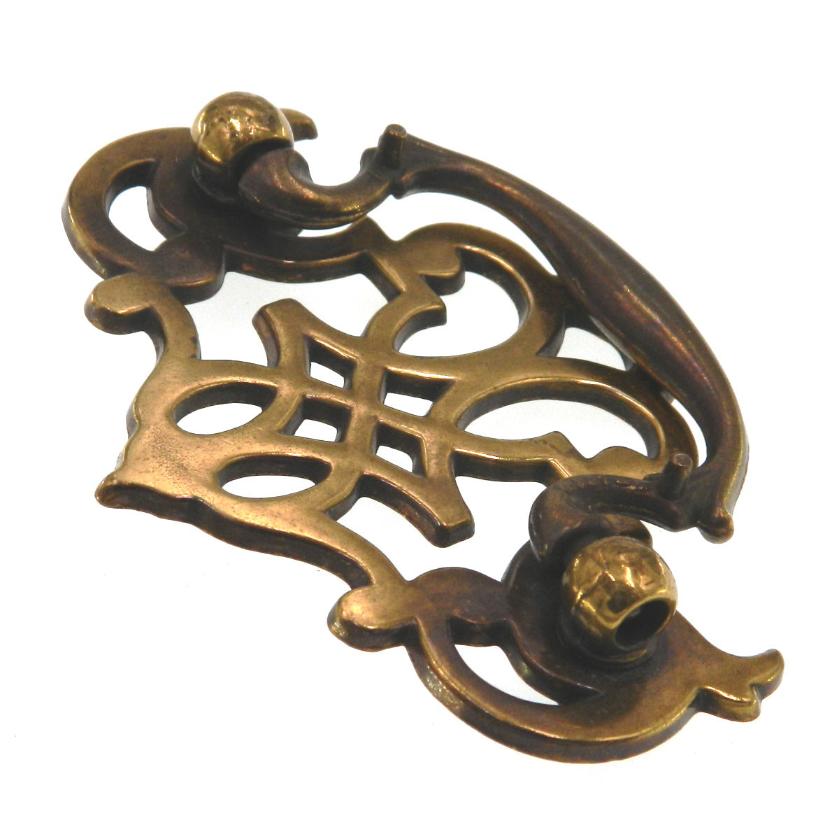 Set of 2 Belwith Queen Anne Brass Finish 2 1/2" Ctr. Drawer Bail Pull ...