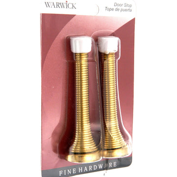 Flexible Spring Door Stopper, 10 Pack, 3 1/4 in. Doorstop, Polished Br ...