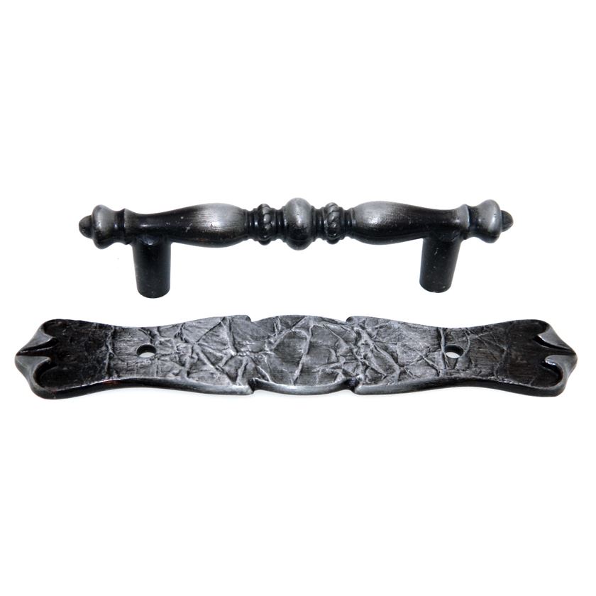 Amerock Carriage House Antique Silver 3" Ctr. Bar Pull with Backplate ...