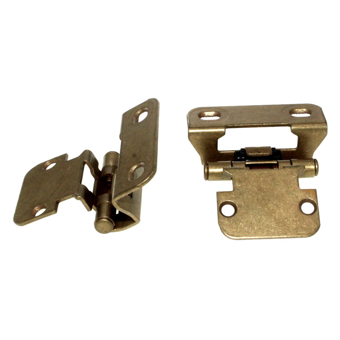 Pair Amerock Burnished Brass 14 Overlay Two Hole Partial Wrap Hinges