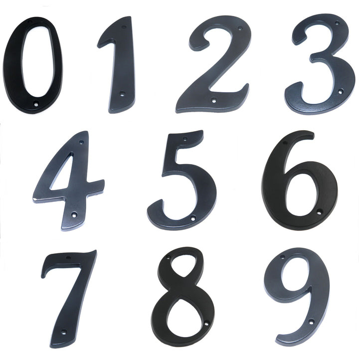 Gatehouse Large 5" Italic Black Metal Flush House Address Numbers, Eas ...
