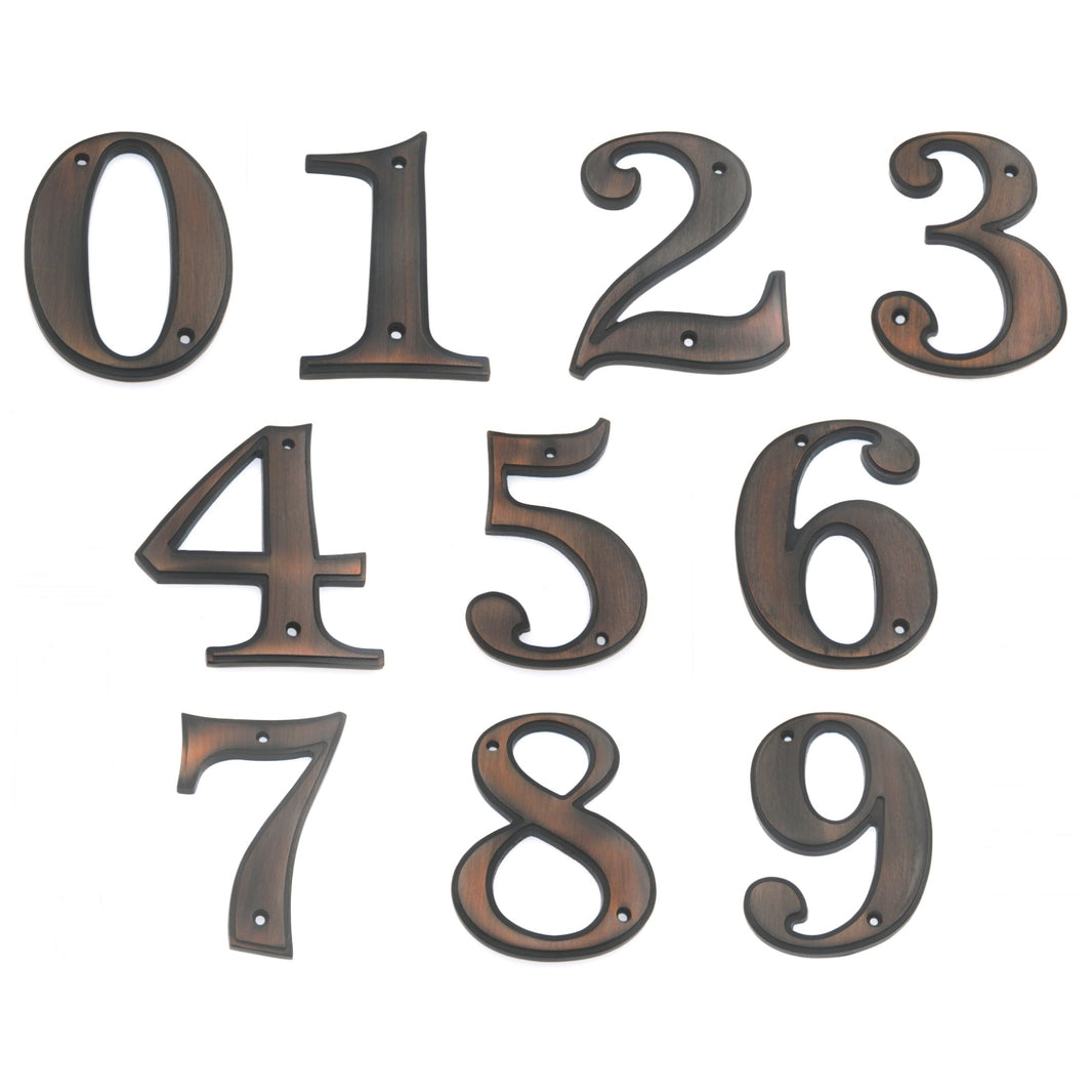 Gatehouse Large 5" Aged Bronze Decorative Stylish Zinc House Address N ...