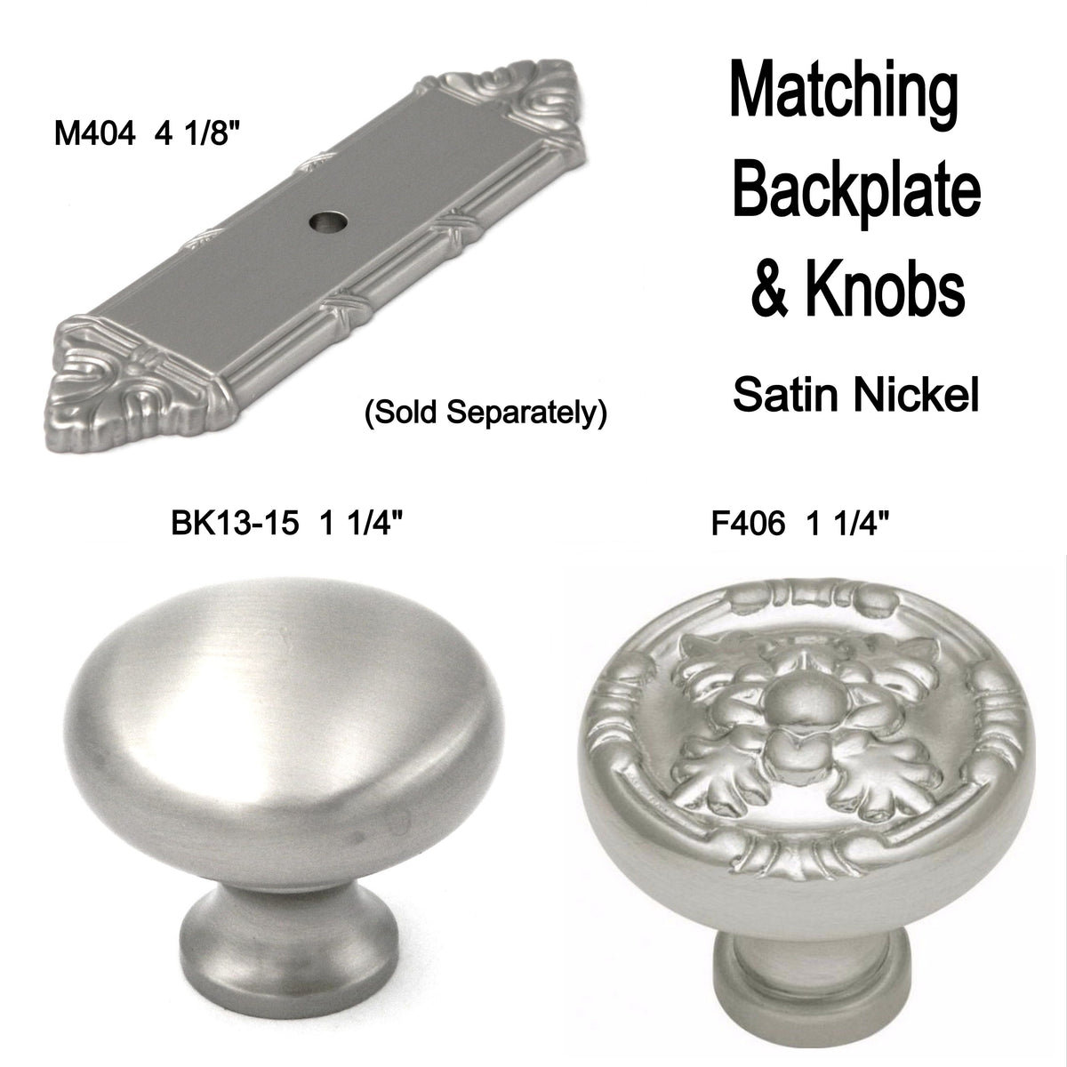 Belwith Keeler Richelieu 1 1/4" Satin Nickel Round Ornate Solid Brass ...