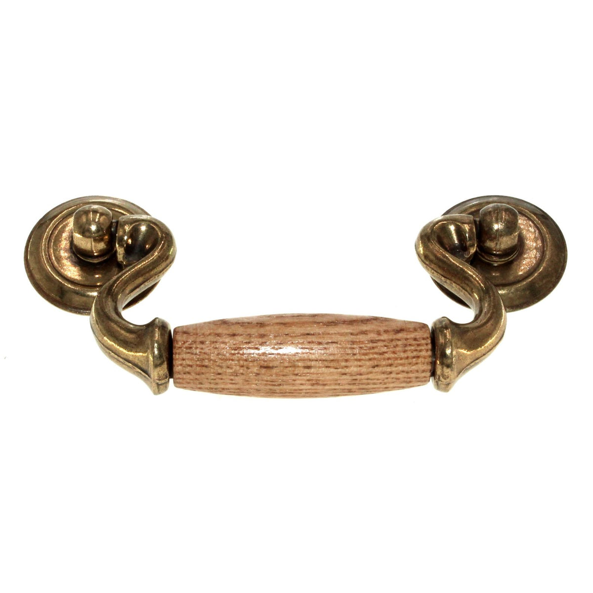 Belwith Woodgrain Lancaster Brass And Oak 3" Ctr. Drawer Bail Pull P81 ...