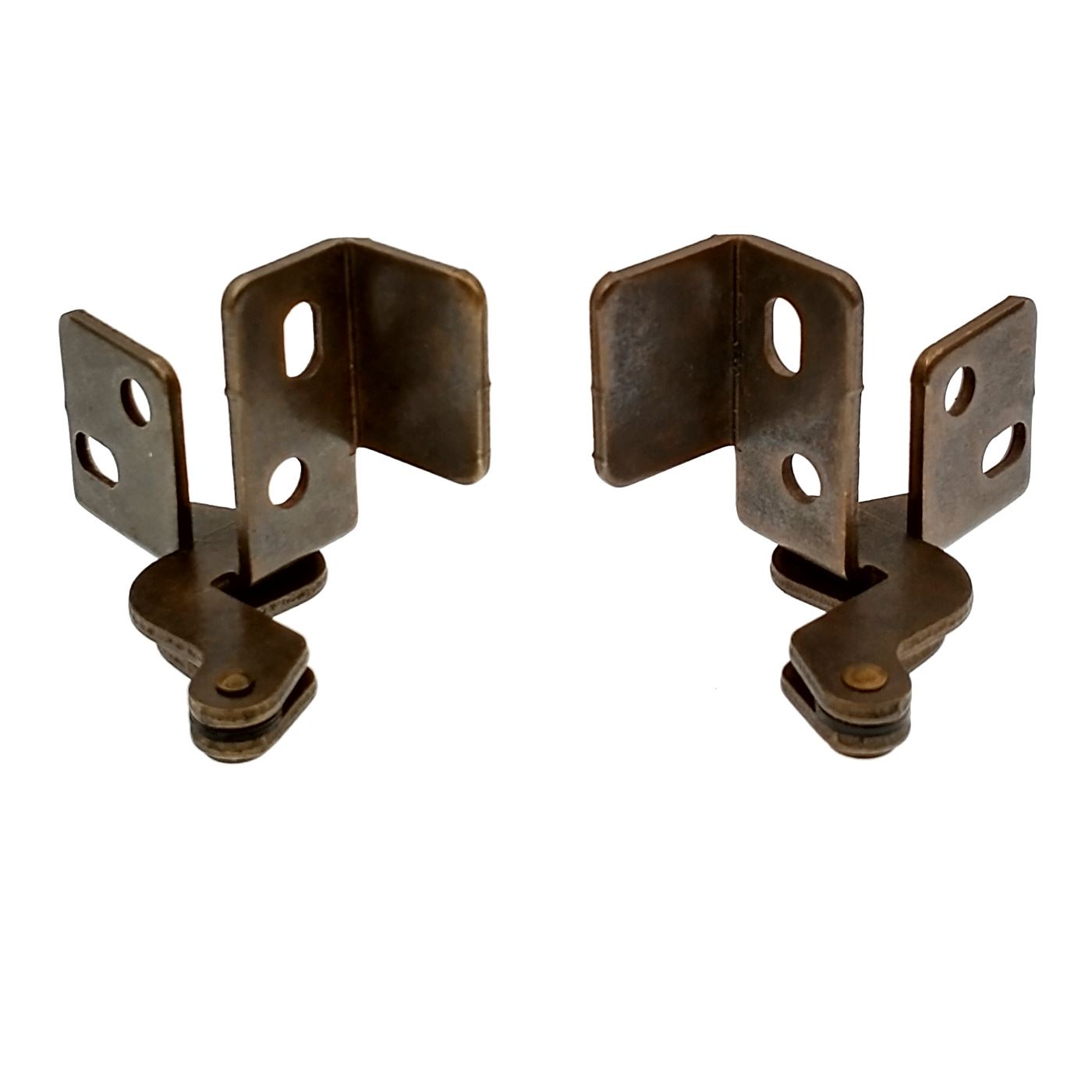 Left And Right Knife-Pivot Pin Cabinet Hinges 3/8" Inset Antique Brass ...