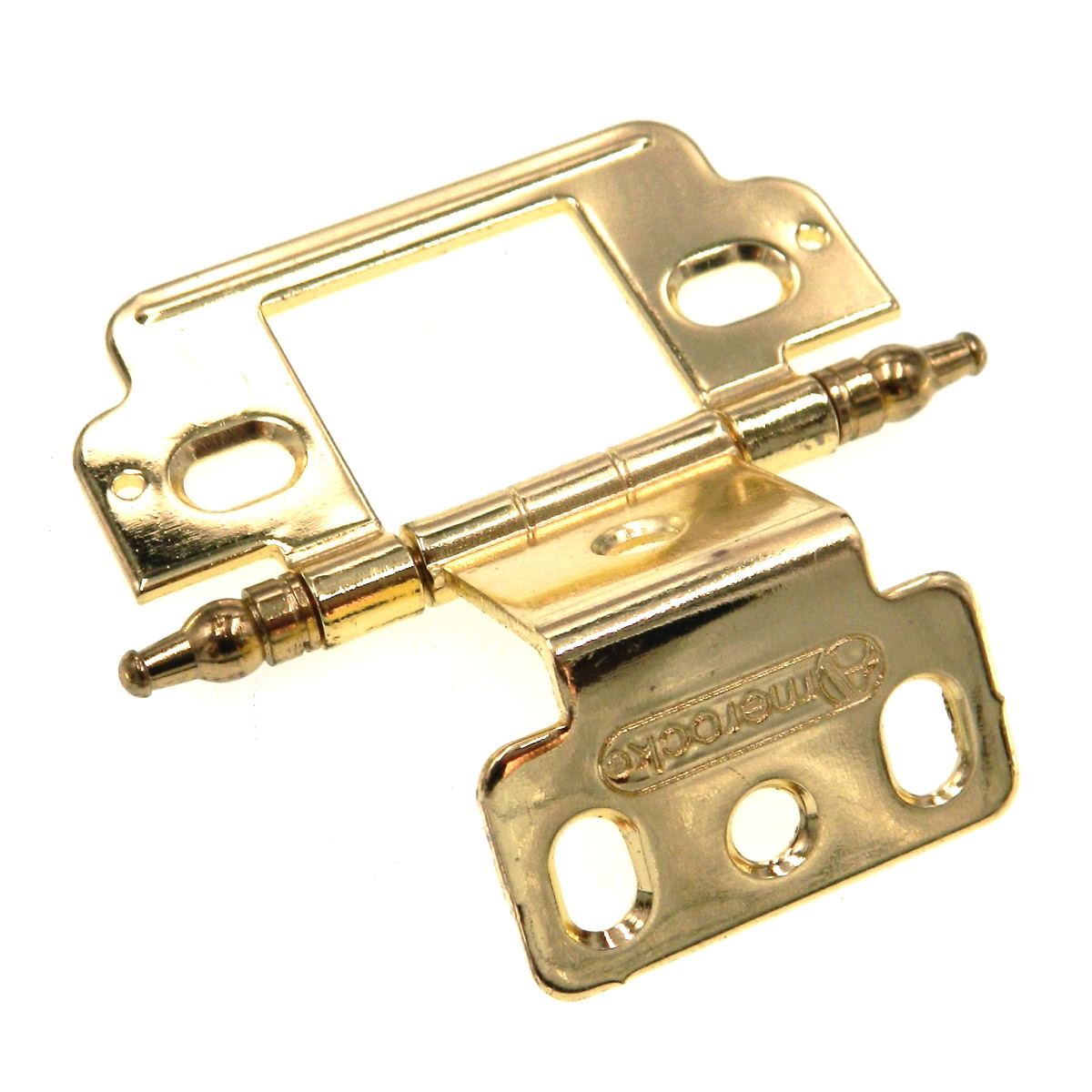 Amerock Polished Brass Inset Cabinet Hinge Partial Wrap, Minaret Tip P ...