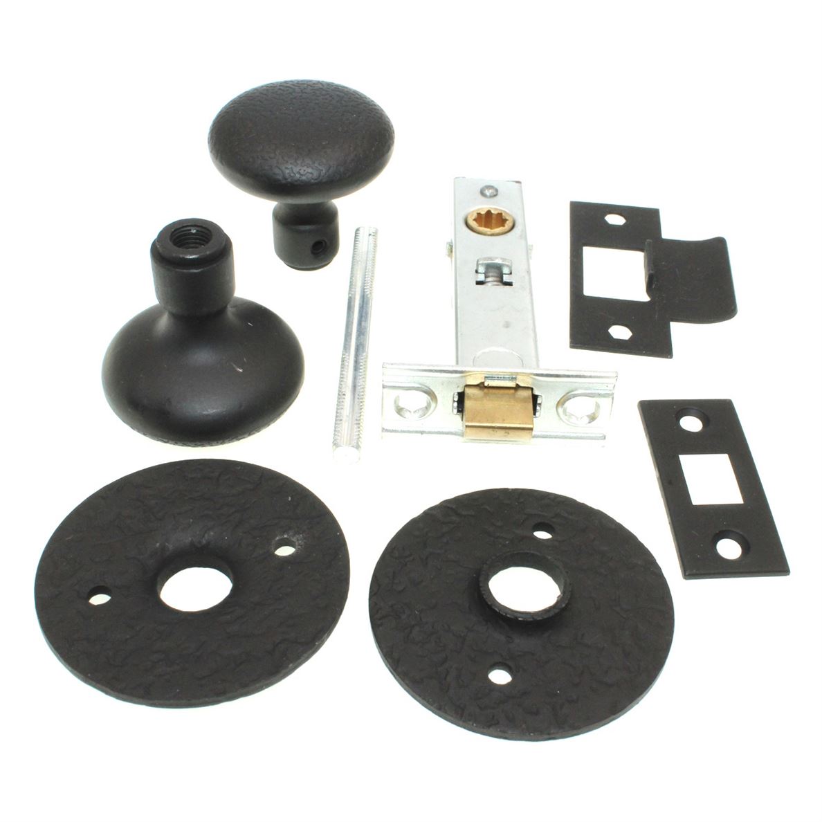 Acorn Mfg Rough Forged Iron Closet / Hall Passage Door Latch Set Black ...