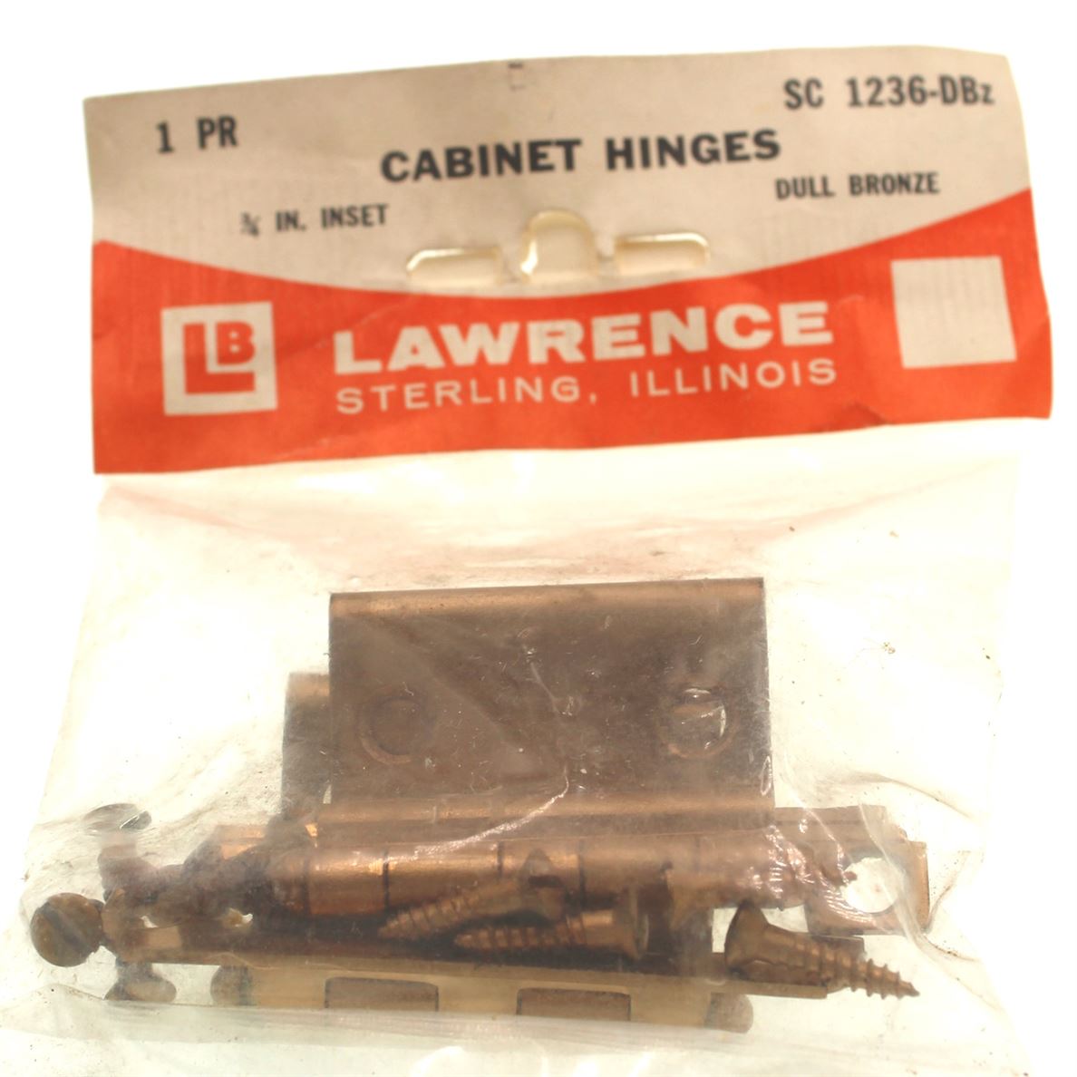 Pair Lawrence Brothers 3/4" Full Inset Cabinet Hinges Dull Bronze SC12 ...