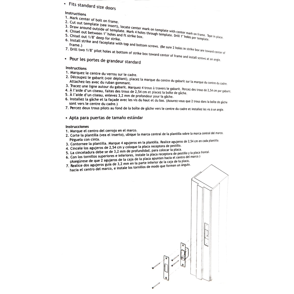 Warwick Door Deadbolt High Security Box Strike Plate, Polished Brass S ...
