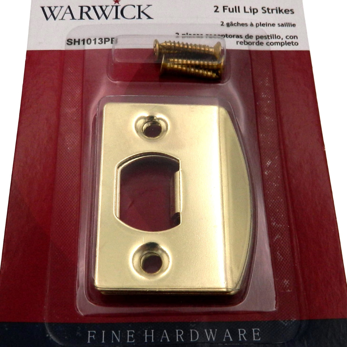 Warwick Door Full Lip Strike Plates, Set of 2, Polished Brass SH1013PB ...