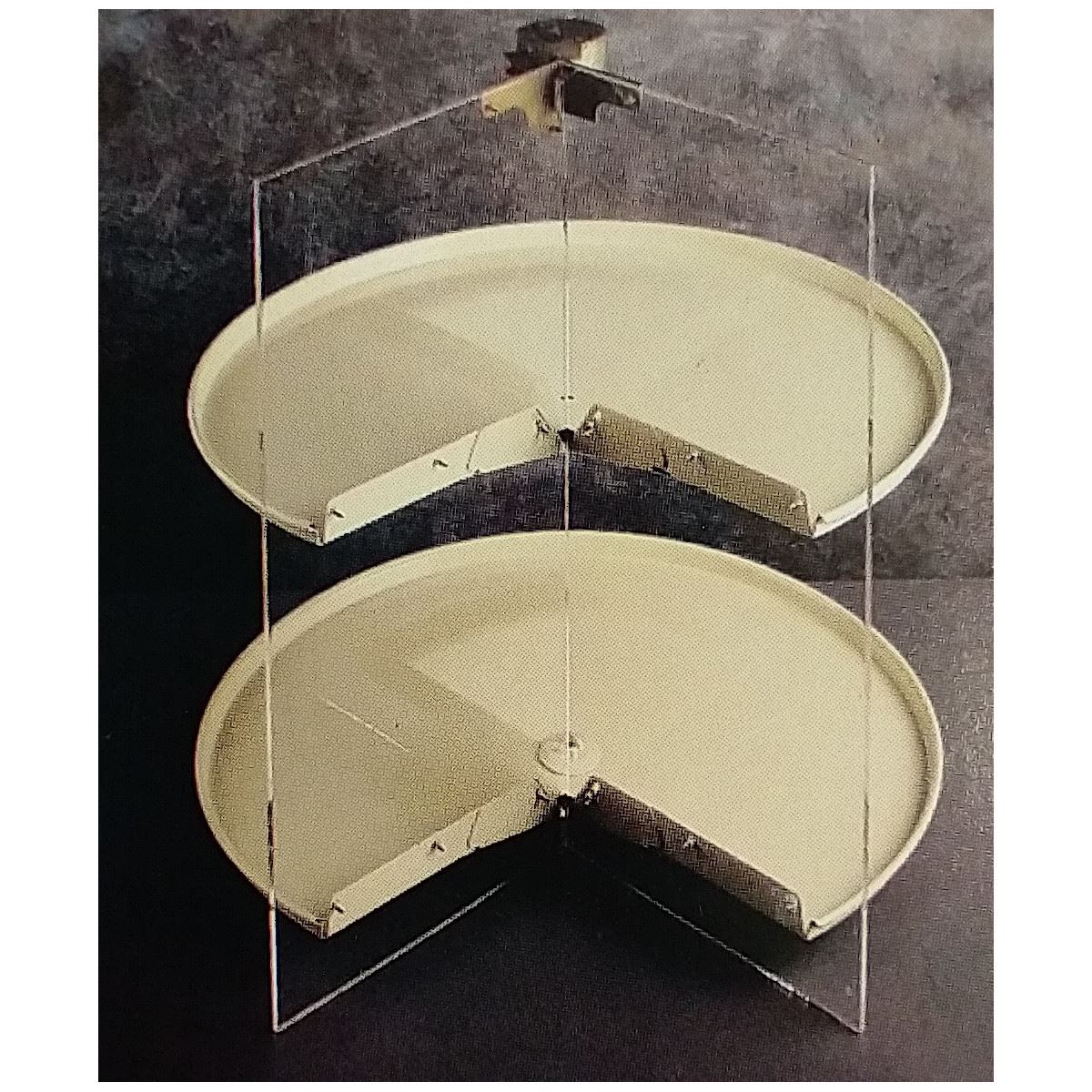 Amerock Pie-Cut Lazy Susan Parts 28" Steel Turn-a-Shelf 2 Shelves Almo ...